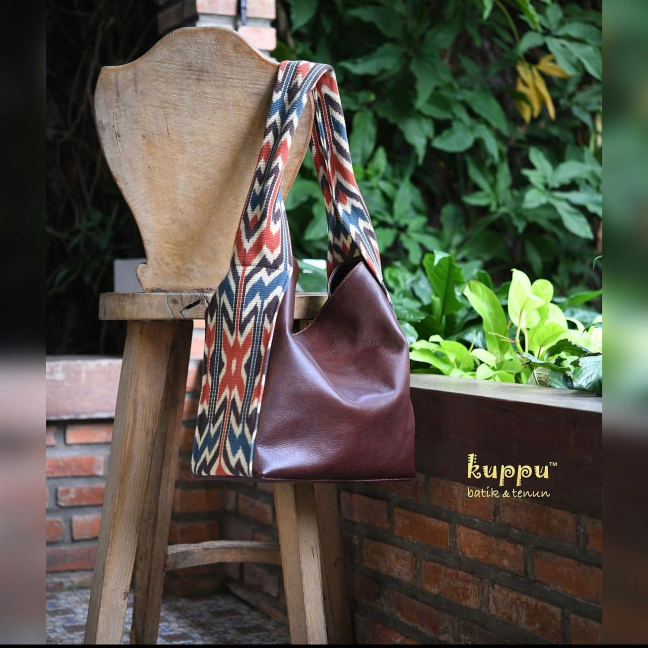 Batik & Tenun Ikat Leather Handbags. Kuppu are Indonesian handicraft.