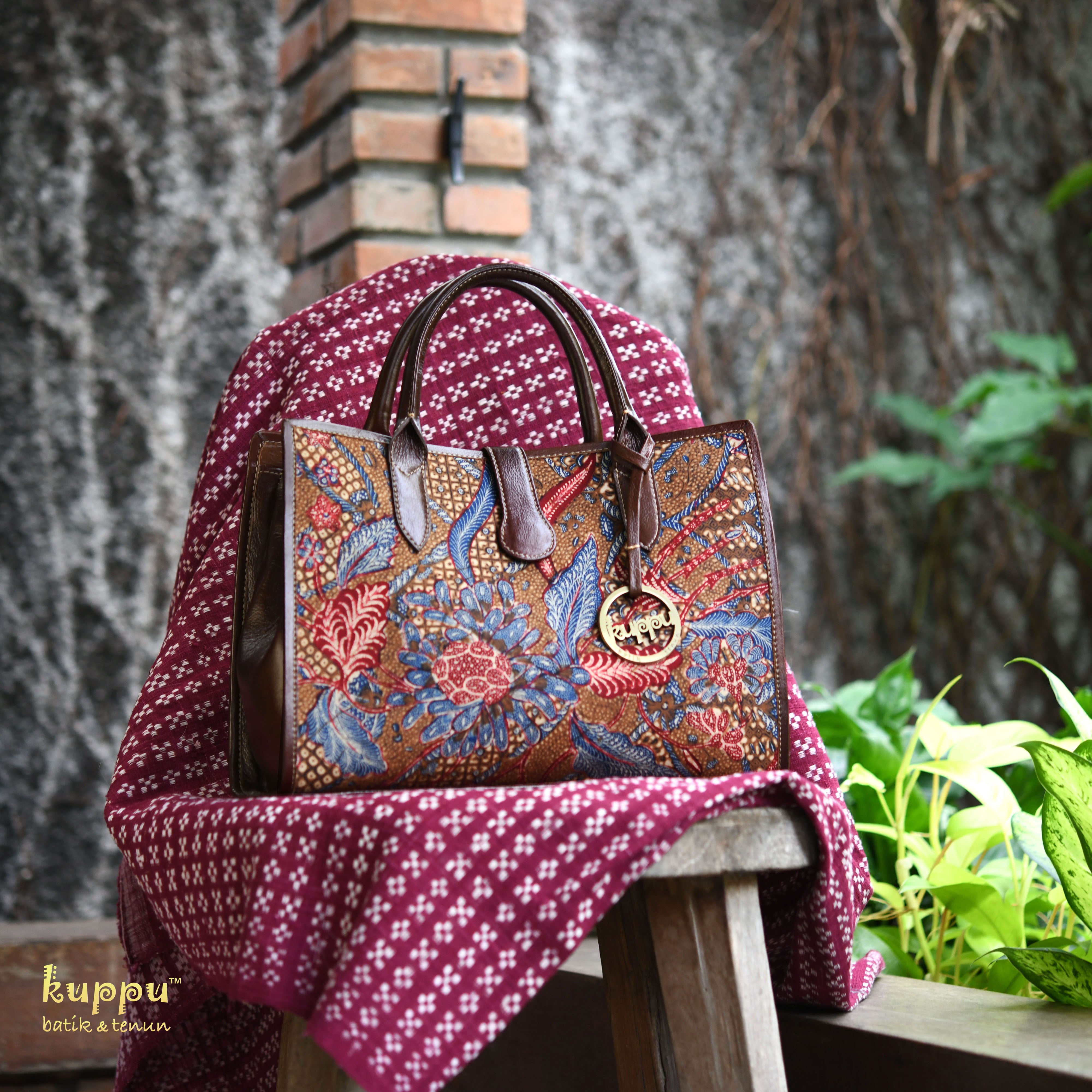 Batik & Tenun Ikat Leather Handbags. Kuppu are Indonesian handicraft.