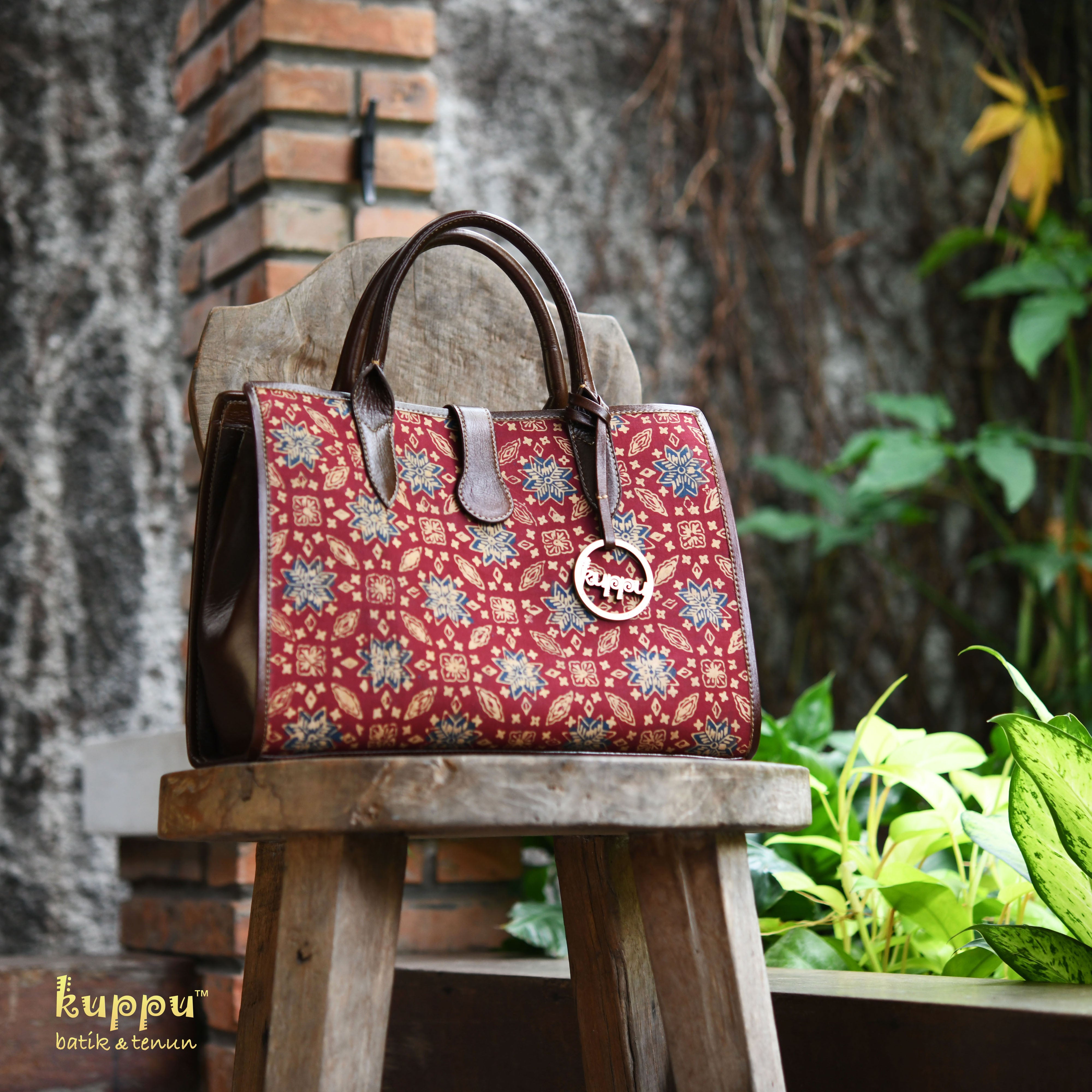 Batik & Tenun Ikat Leather Handbags. Kuppu are Indonesian handicraft.
