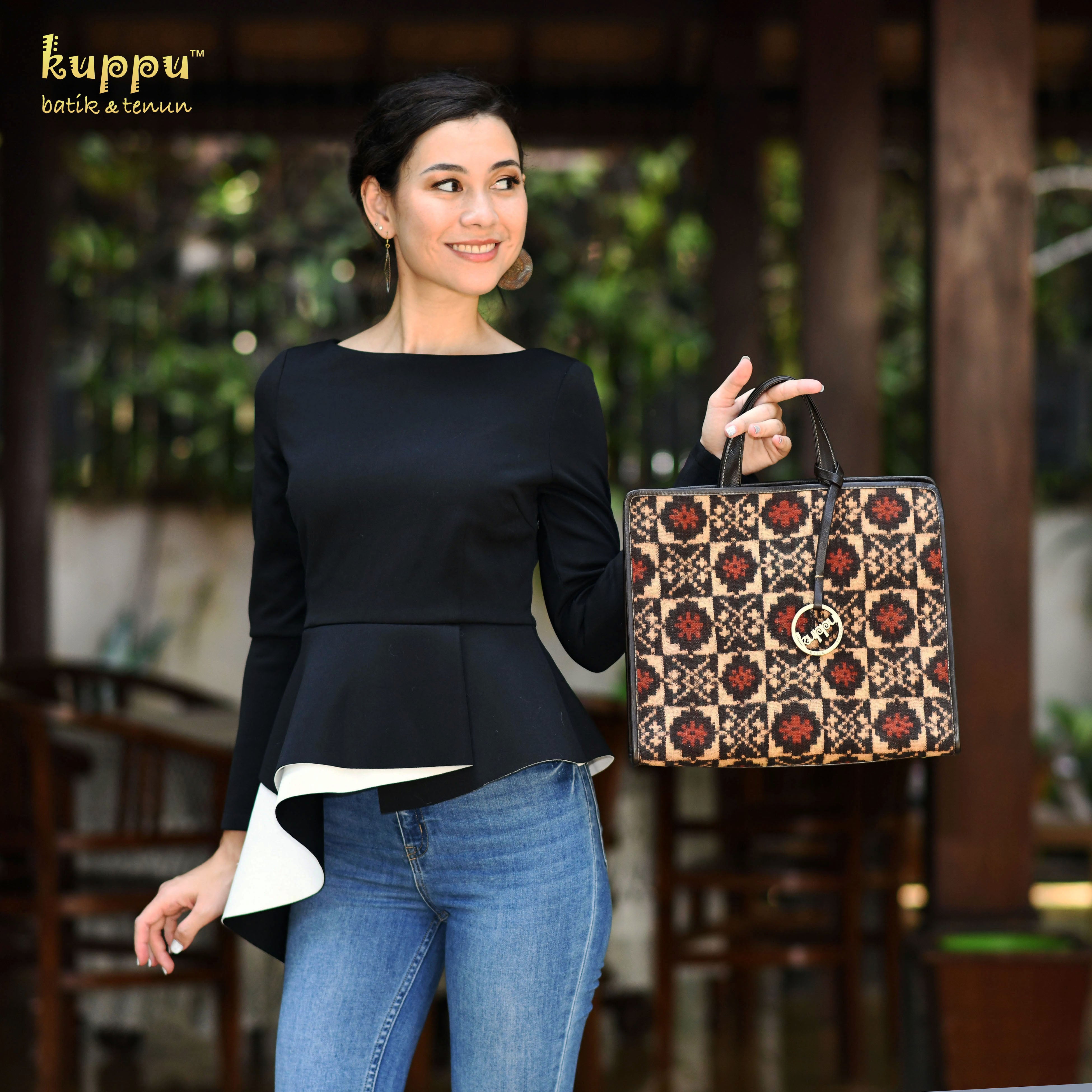 Batik & Tenun Ikat Leather Handbags. Kuppu are Indonesian handicraft.