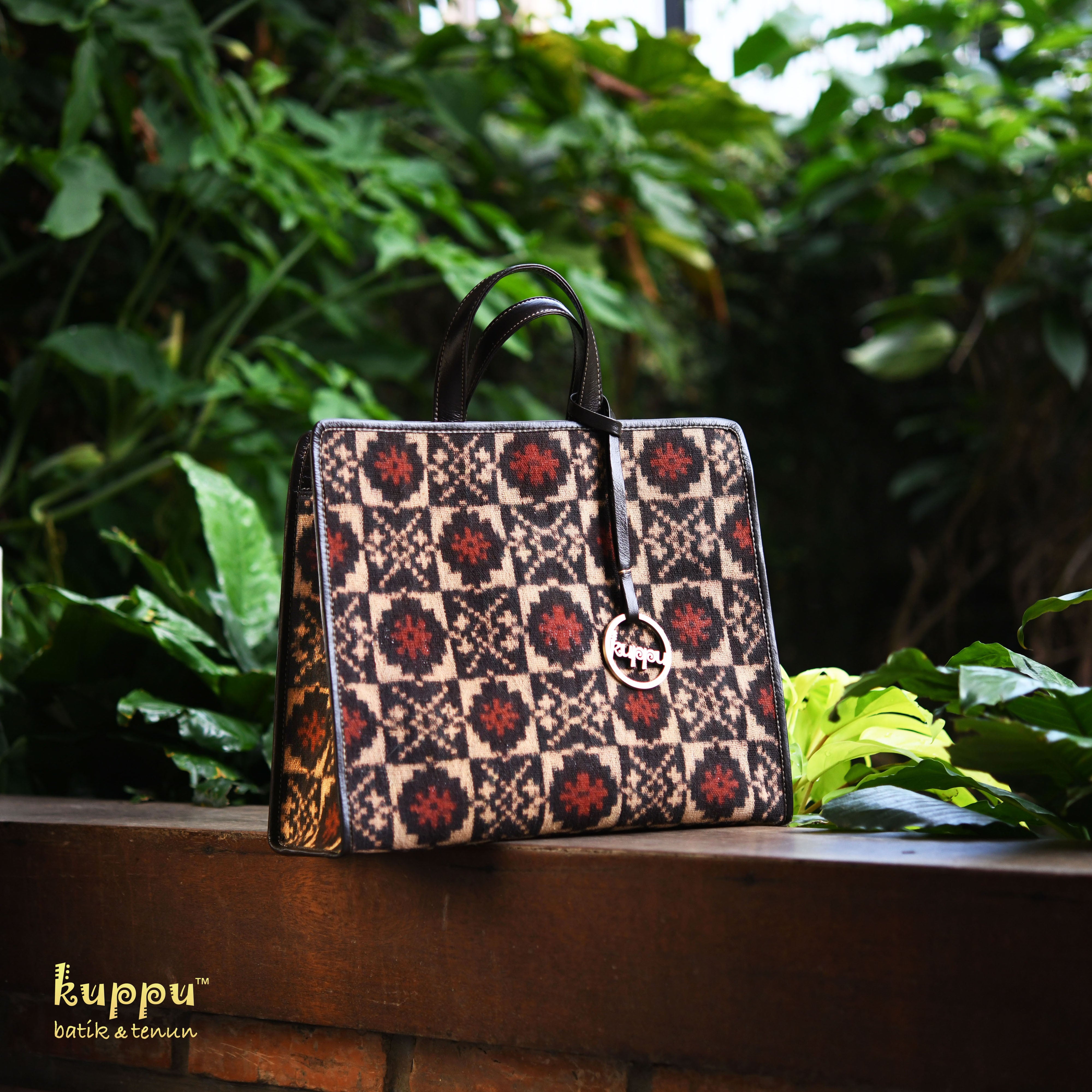 Batik & Tenun Ikat Leather Handbags. Kuppu are Indonesian handicraft.